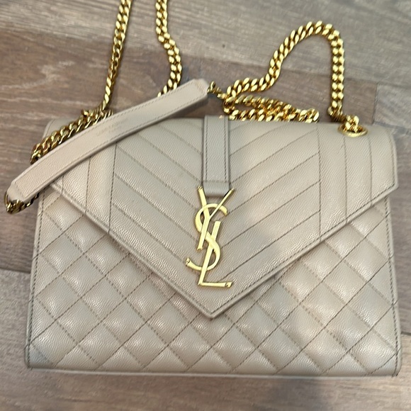 Yves Saint Laurent | Bags | Ysl Envelope Medium In Quilted Grain De ...